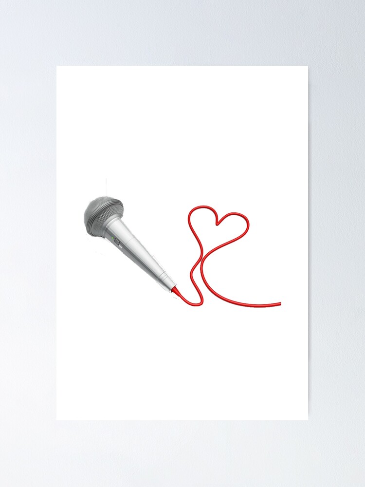 "Heart microphone music" Poster for Sale by GraziaDesigner | Redbubble