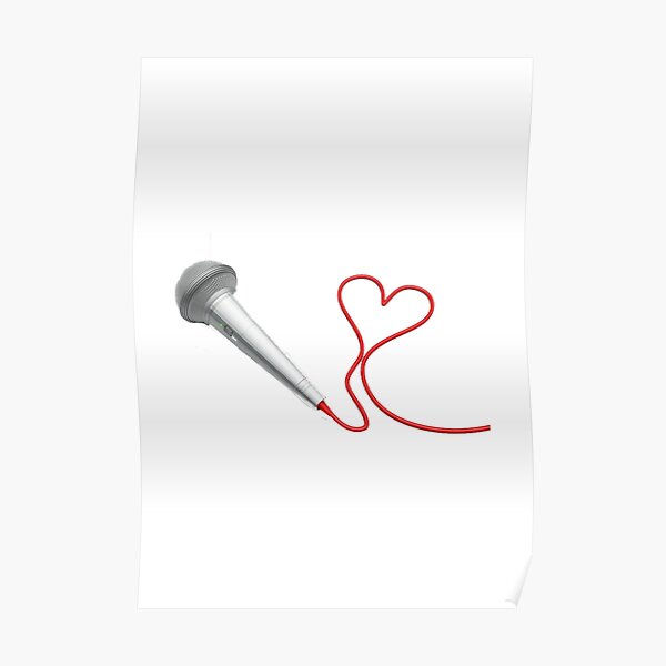 "Heart microphone music" Poster for Sale by GraziaDesigner | Redbubble