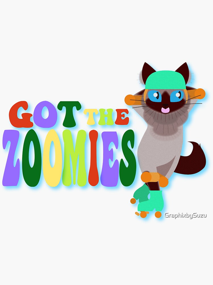 "Himalayan Cat got the Zoomies" Sticker for Sale by GraphixbySuzu ...