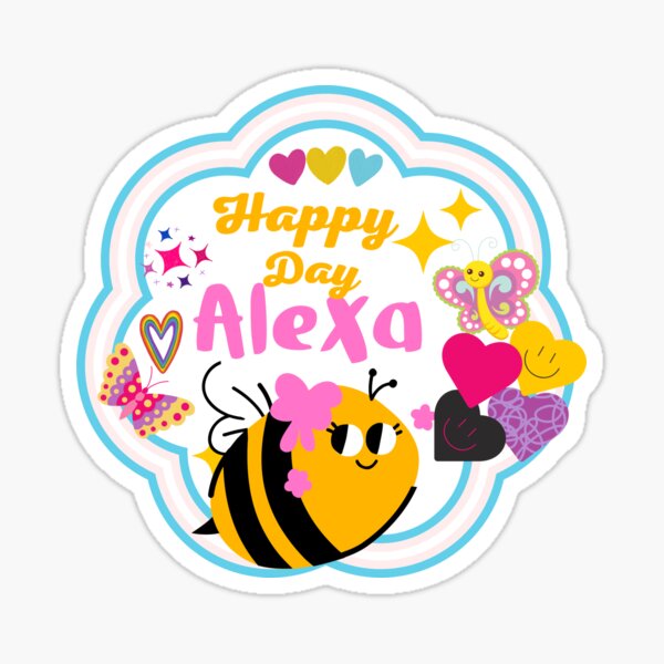 "smile sticker , happy , day , alexa name " Sticker for Sale by ...