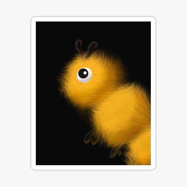 "Fluffy cute caterpillar" Sticker for Sale by StacyMint | Redbubble