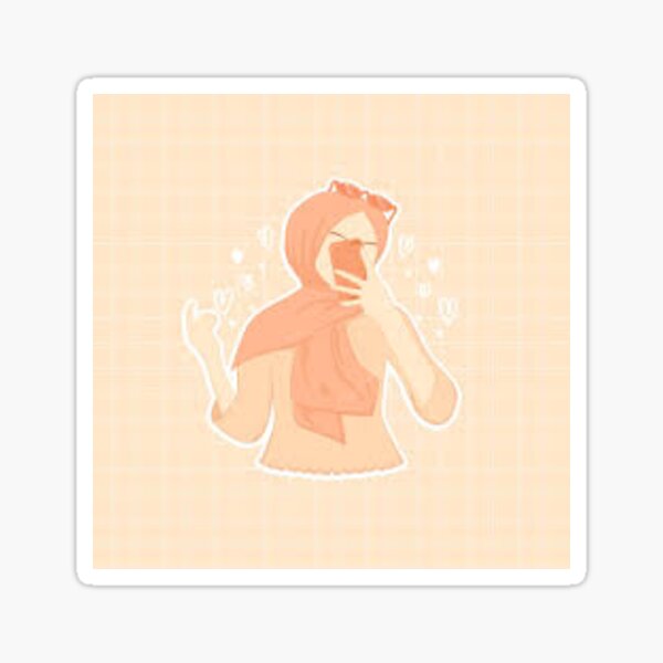 "Young Muslim woman wearing hijab cute aesthetic cultural " Sticker for ...