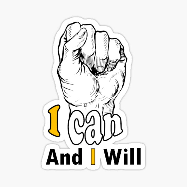 "Black and white hand, I can and I will" Sticker for Sale by MEXART2 ...