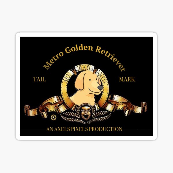 "Metro Golden Retriever (MGM Remake) " Sticker for Sale by aXeLsPiXeLs ...
