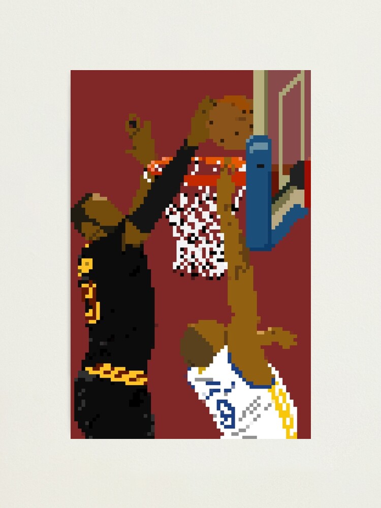 "LeBron James Blocks Andre Iguodala (Pixel Art)" Photographic Print for ...