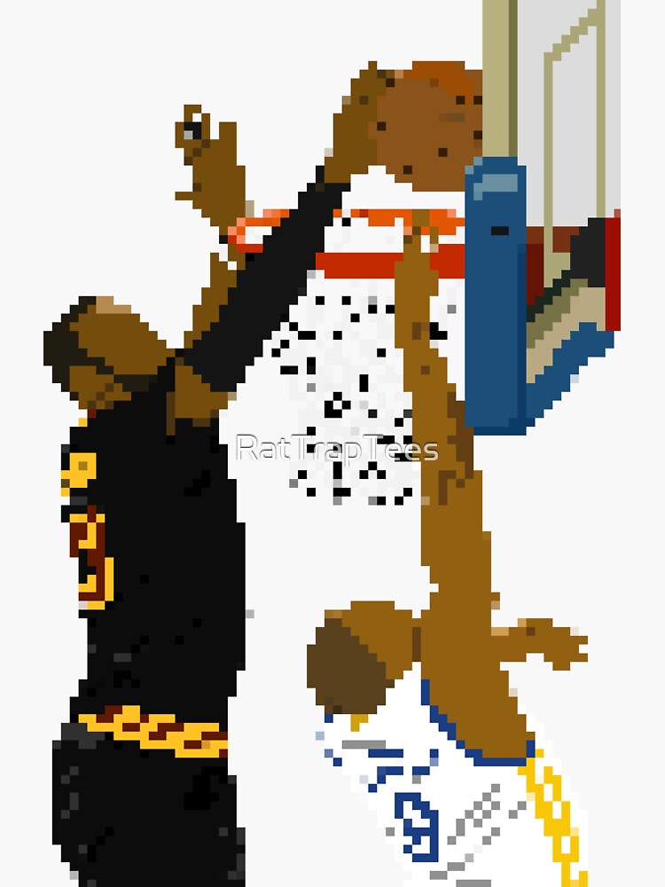 "LeBron James Blocks Andre Iguodala (Pixel Art)" Sticker for Sale by ...