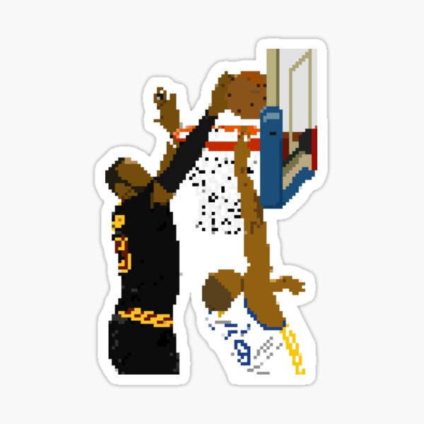 "LeBron James Blocks Andre Iguodala (Pixel Art)" Sticker for Sale by ...