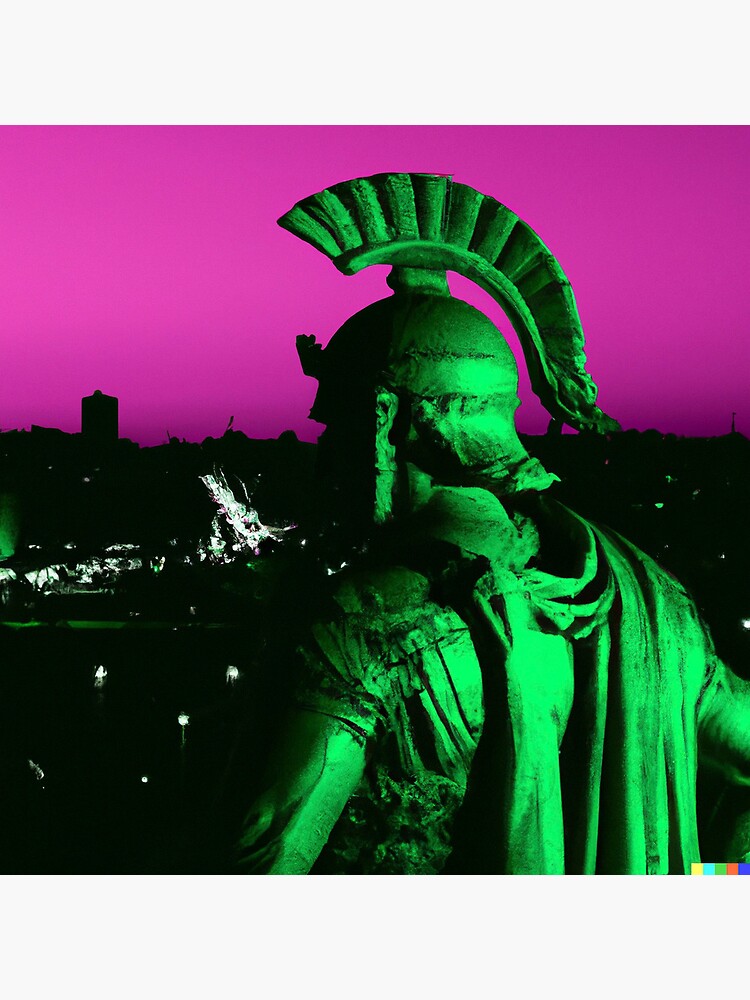 "DALL·E 2022-08-04 20.38.01 - Marble statue of Roman soldier in front ...