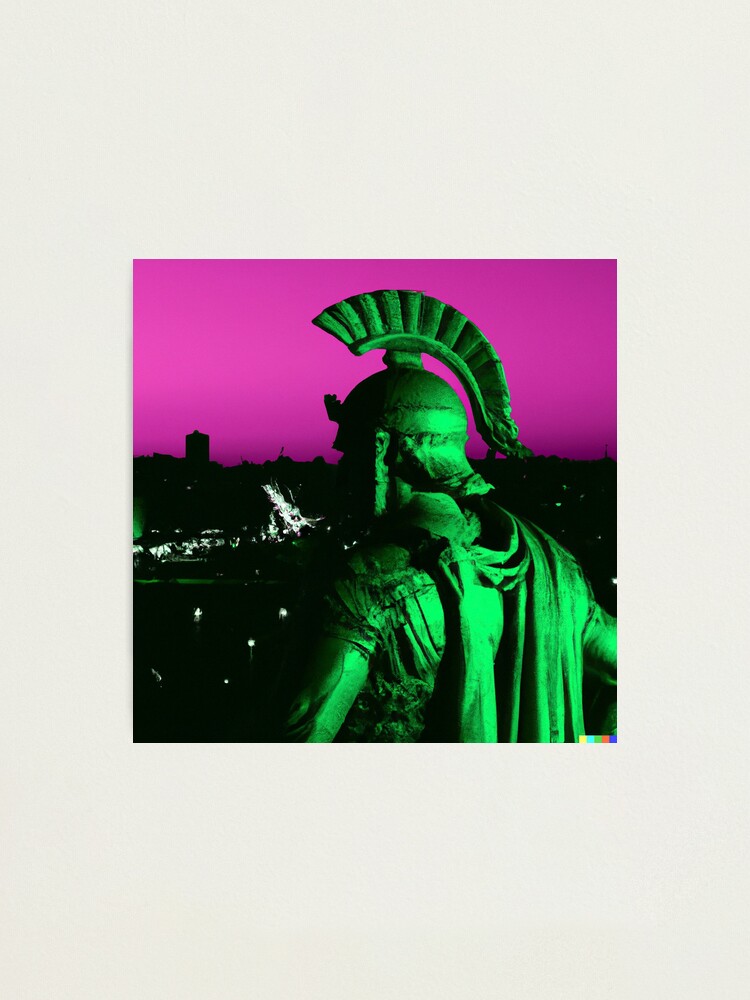 "DALL·E 2022-08-04 20.38.01 - Marble statue of Roman soldier in front ...