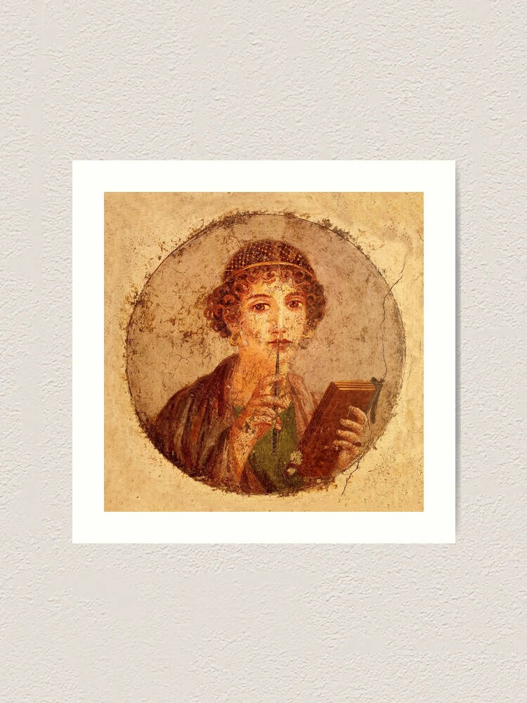 "Fresco of Sappho in Pompeii" Art Print for Sale by Artyblender | Redbubble
