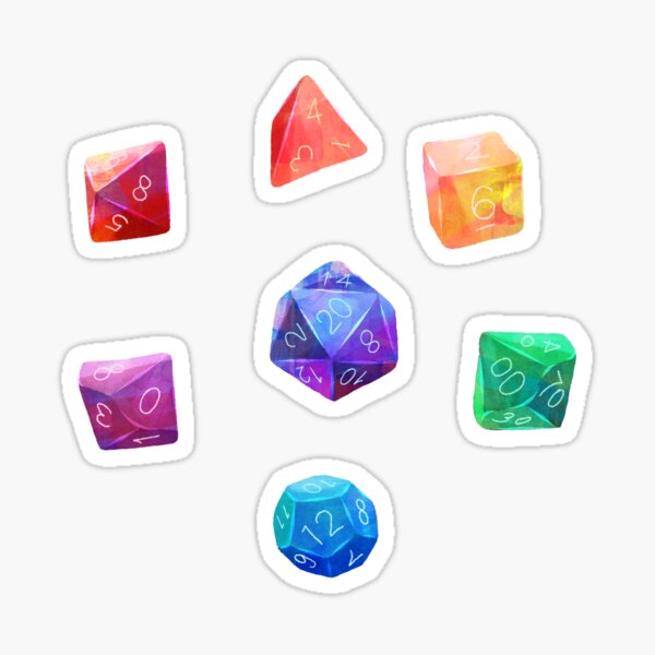 "Colorful Dice" Sticker for Sale by -DearTreehouse- | Redbubble