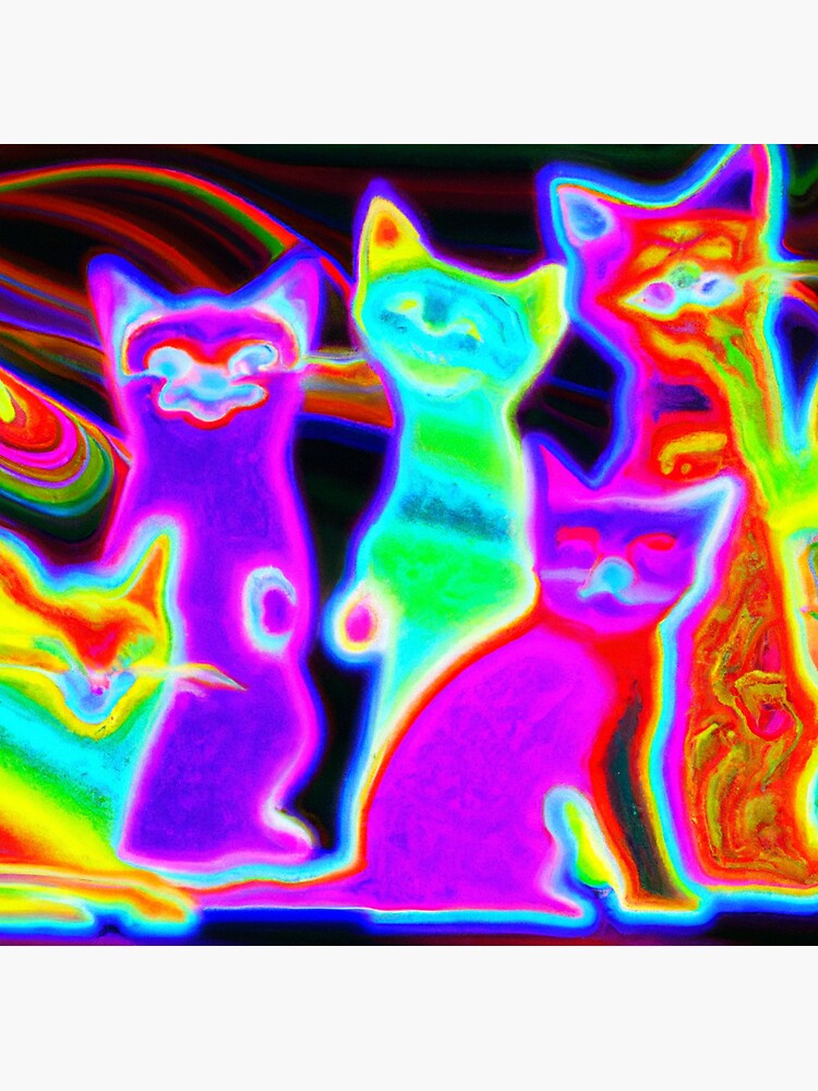 "Neon Cats" Sticker for Sale by Jg03232001 | Redbubble