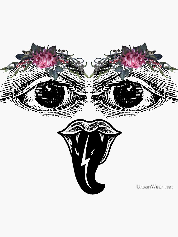 "Flowery Face" Sticker for Sale by UrbanWear-net | Redbubble
