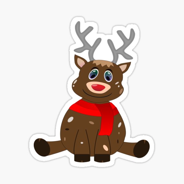 "Rudolph " Sticker for Sale by MrsJahlink | Redbubble