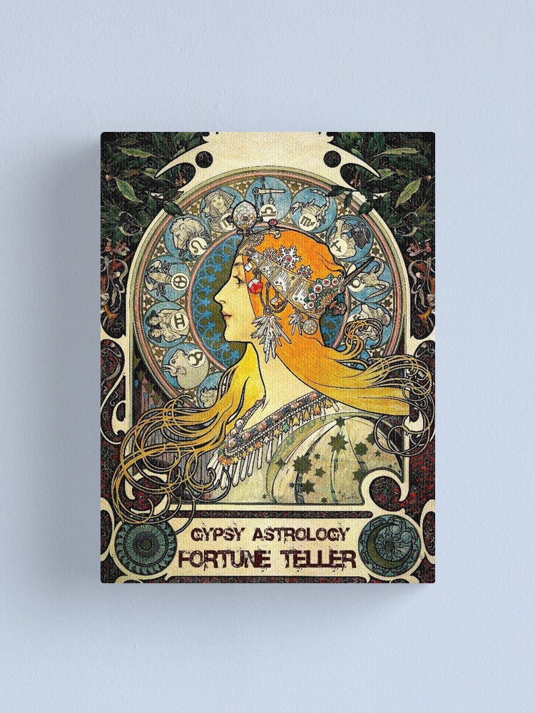 "GYPSY ASTROLOGY;Vintage Fortune Teller Print" Canvas Print by ...