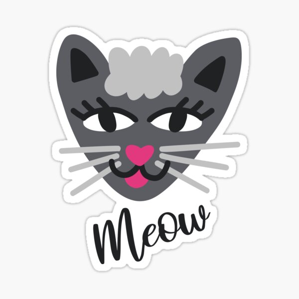 "Meow Meow" Sticker for Sale by appliedarts | Redbubble