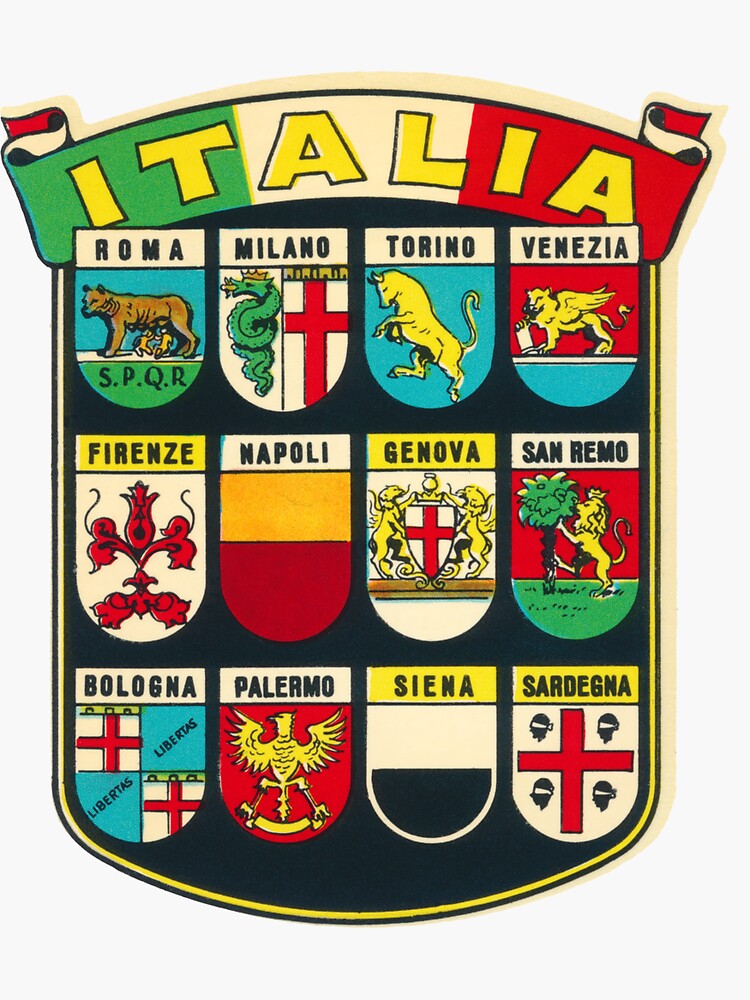 "Vintage City Shield of Italy" Sticker for Sale by historicimage ...