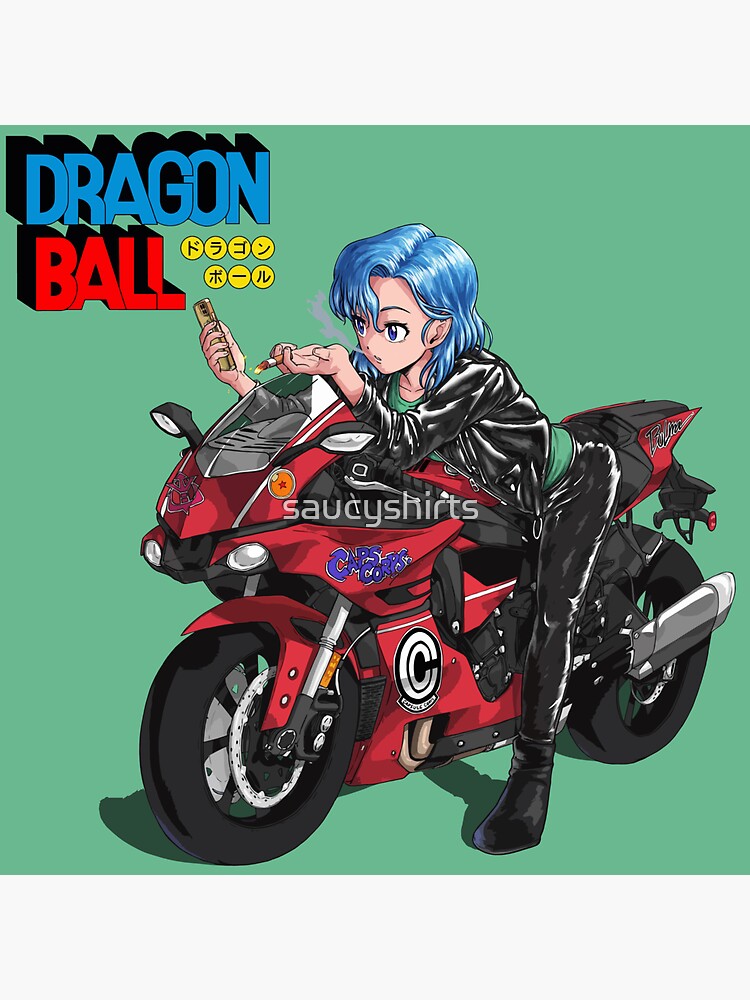 "Bulma on a Motorbike | Dragon Ball | Fanart" Sticker for Sale by ...