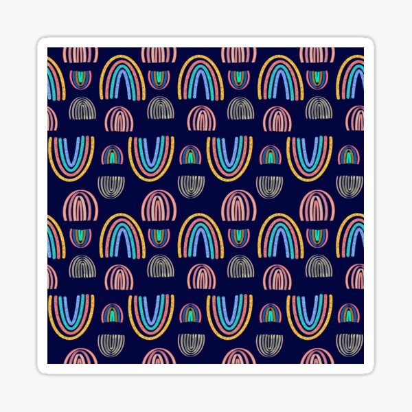 "Rainbows on a navy blue background" Sticker for Sale by sandpaperdaisy ...