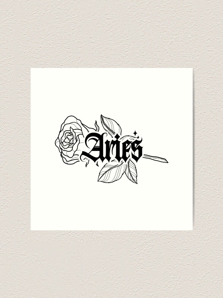 "Aries Rose Tattoo" Art Print for Sale by Ashley Castleton | Redbubble
