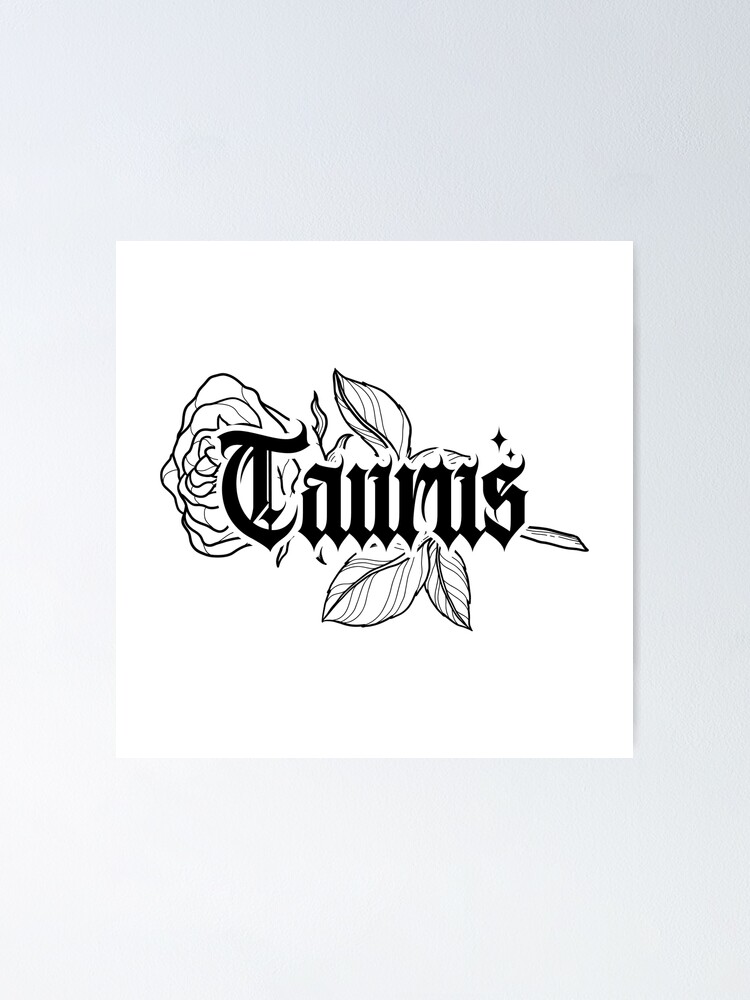 "Taurus Rose Tattoo" Poster for Sale by castl3t0ndesign | Redbubble