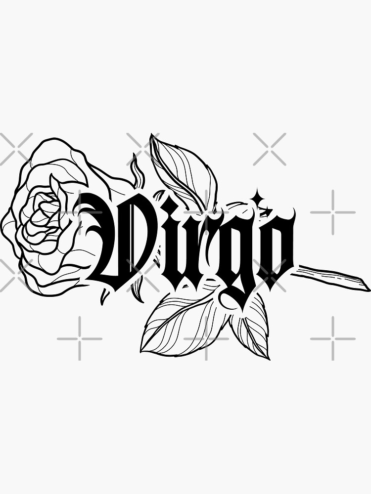 "Virgo Rose Tattoo" Sticker for Sale by castl3t0ndesign | Redbubble