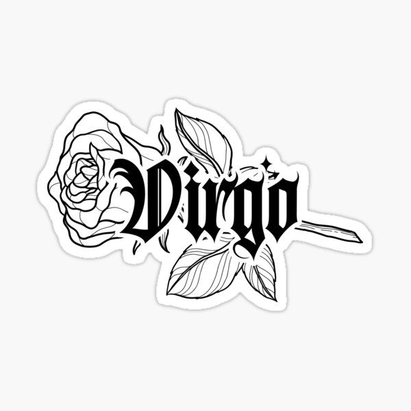 "Virgo Rose Tattoo" Sticker for Sale by castl3t0ndesign | Redbubble
