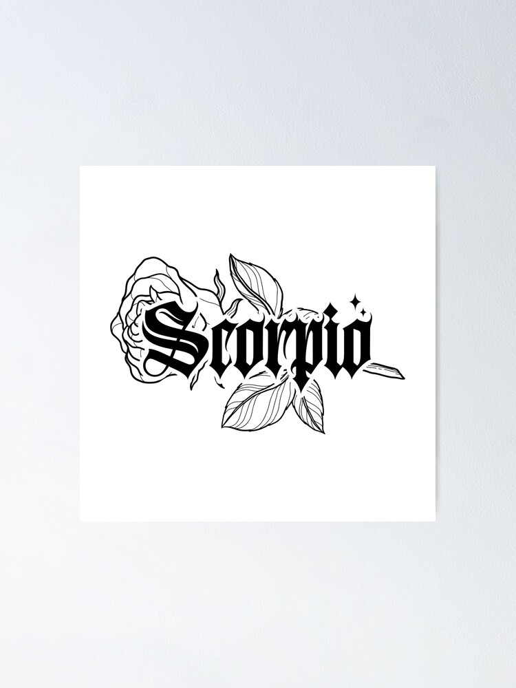 "Scorpio Rose Tattoo" Poster for Sale by castl3t0ndesign | Redbubble
