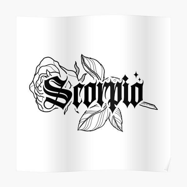 "Scorpio Rose Tattoo" Poster for Sale by castl3t0ndesign | Redbubble