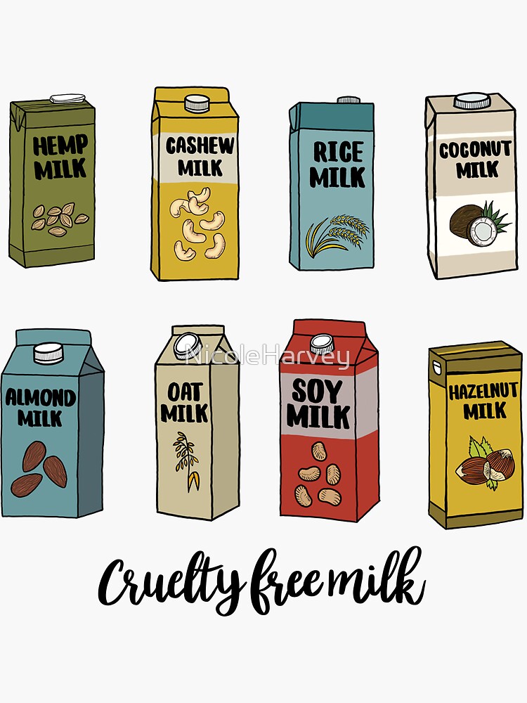 "Milk alternatives" Sticker for Sale by NicoleHarvey | Redbubble