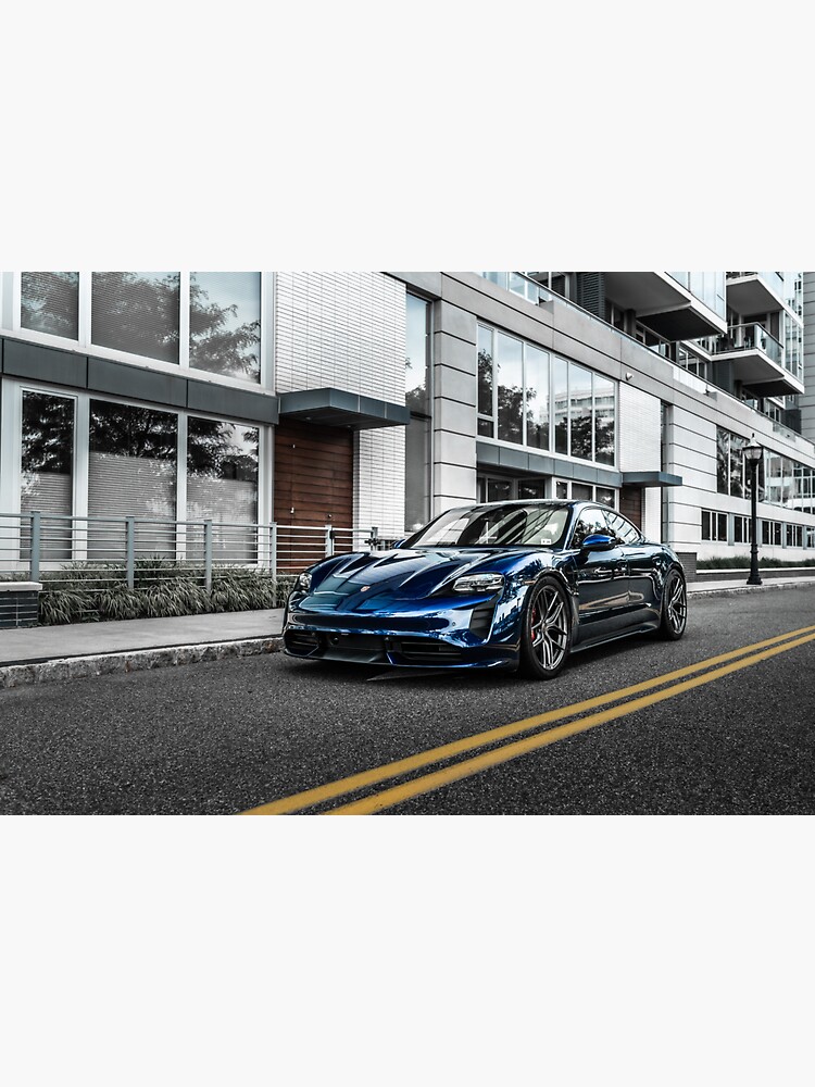 "Gentian Blue Porsche Taycan 4S" Sticker for Sale by Type35Photo ...