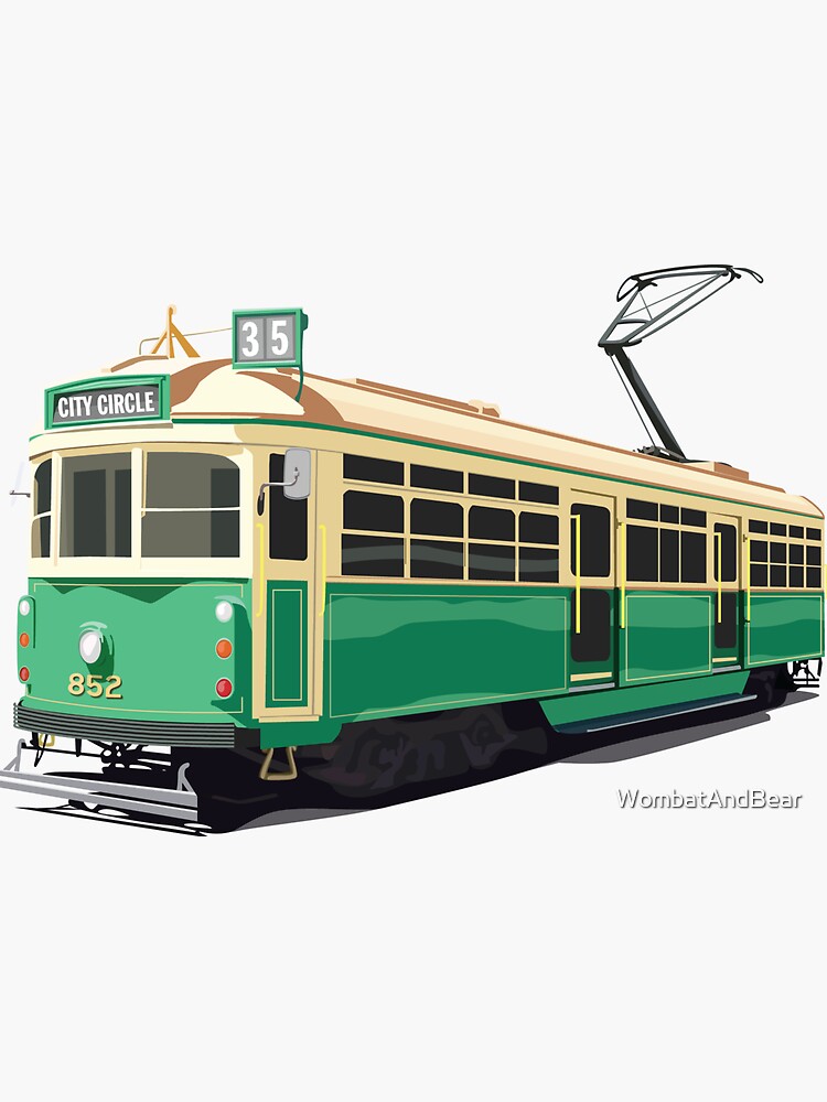 "Melbourne Tram" Sticker for Sale by WombatAndBear | Redbubble