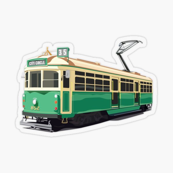 "Melbourne Tram" Sticker by WombatAndBear | Redbubble