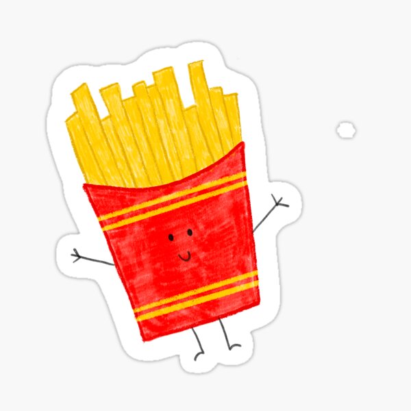 "French Fries Sticker" Sticker for Sale by stickerstudio2 | Redbubble