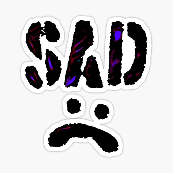 "Black and Blue Sad Face Graffiti" Sticker for Sale by FallbackRaccoon ...