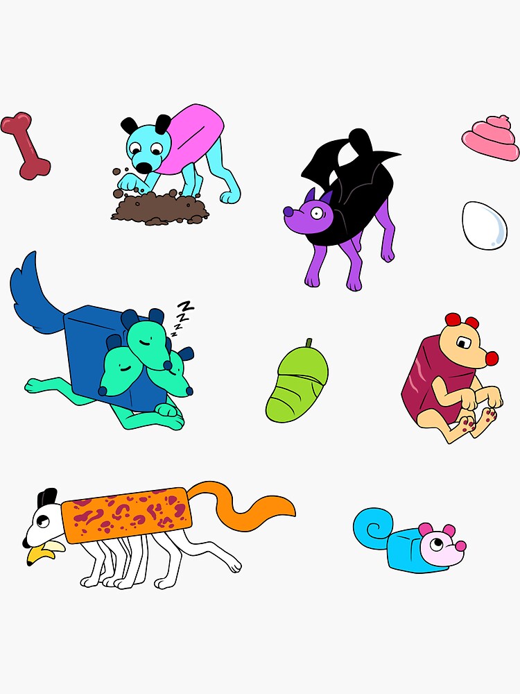 "Wobbly Doggos" Sticker for Sale by Auntie-Oddities | Redbubble