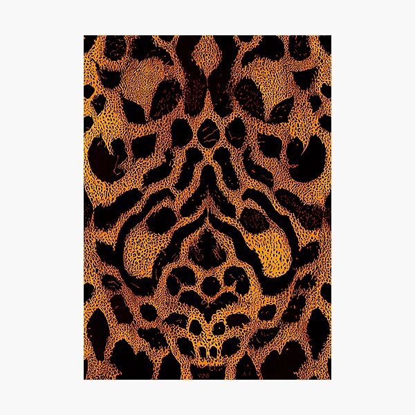 "Leopard Skin Pattern - Gold And Black Intricate Illustrated Digital ...