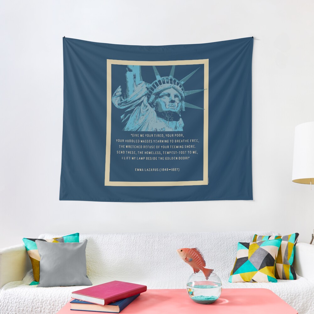 "Give Me Your Tired Statue of Liberty Quote" Tapestry for Sale by ...