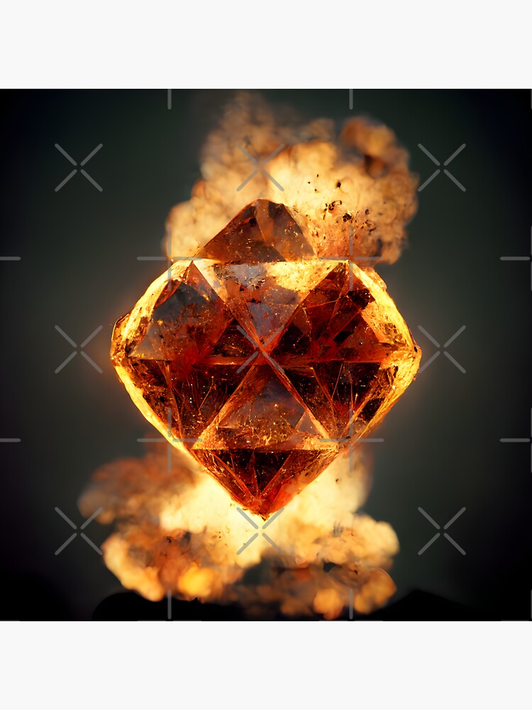 "Diamond on Fire" Sticker for Sale by Foodcolored | Redbubble
