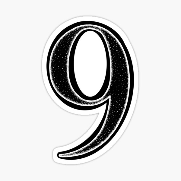 "Dotart/Dotwork illustration of Number 9" Sticker for Sale by ...