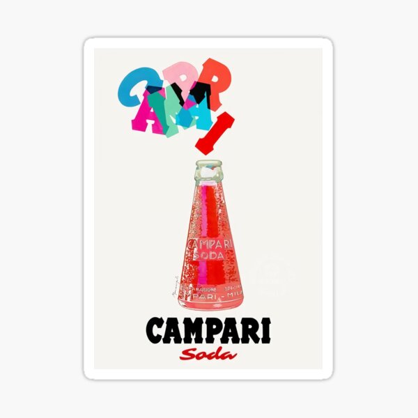 "Campari Colourful Letters Vintage Poster" Sticker for Sale by ...
