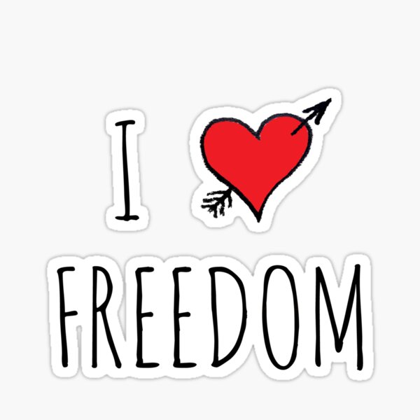 "I LOVE FREEDOM" Sticker for Sale by wanungara | Redbubble