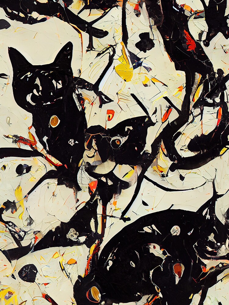 If Jackson Pollock had a cat Drawstring Bag sold by Brian Cassidy | SKU ...