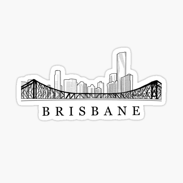 "Brisbane Skyline" Sticker for Sale by kailanjadeart | Redbubble