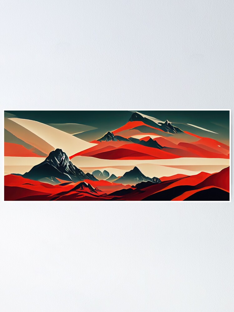 Póster «Rocas empujando a través del desierto de arena roja» de ...