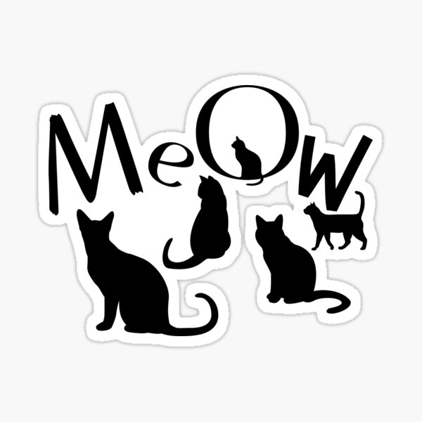 "Meow cat logo" Sticker for Sale by cattnook | Redbubble
