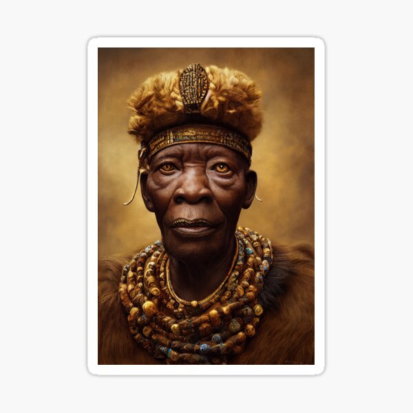 "Old Zulu King" Sticker for Sale by Vincent-68 | Redbubble