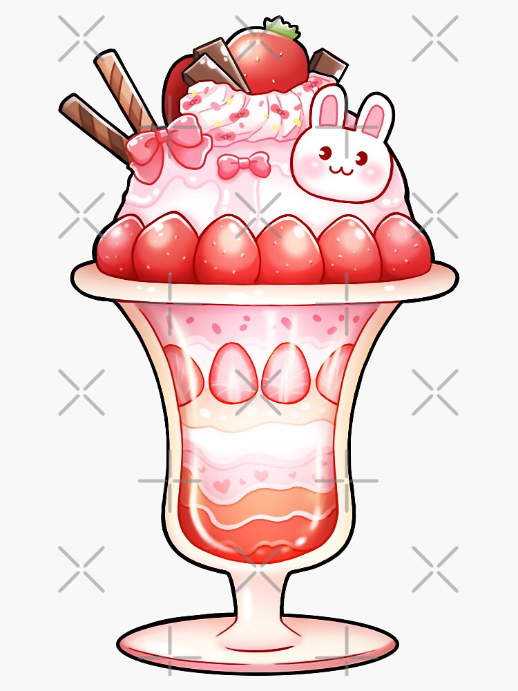 "cute parfait dessert icecream" Sticker for Sale by lemonac | Redbubble