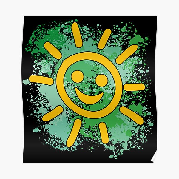Smiling Sun On Blobs Of Colour Poster For Sale By Vectorbrusher