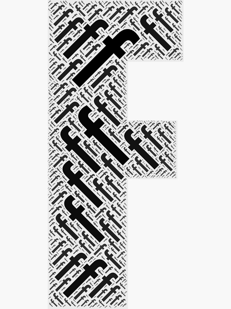 "Letter "F" Word text art typography" Sticker for Sale by TextOnlySTORE ...